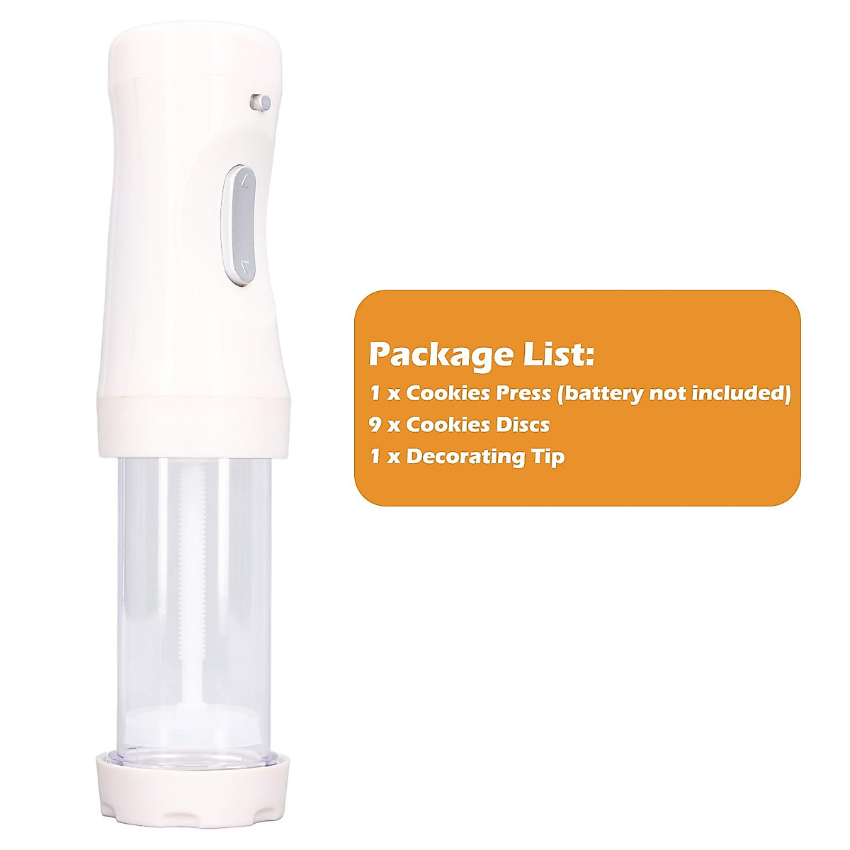 Serlium Electric Cookies Press,Cookie Making kit Homemade Baking Tool with 9 Discs and 1 Icing Tip for Cake Dessert DIY Maker and Decoration Baking Supplies