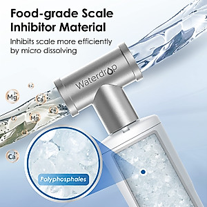 Waterdrop AP431 AP430SS Whole House Scale Inhibitor Filter, Heater Softener System, Prevent Scale Build Up On Hot Water Heaters, Pipes and Boilers