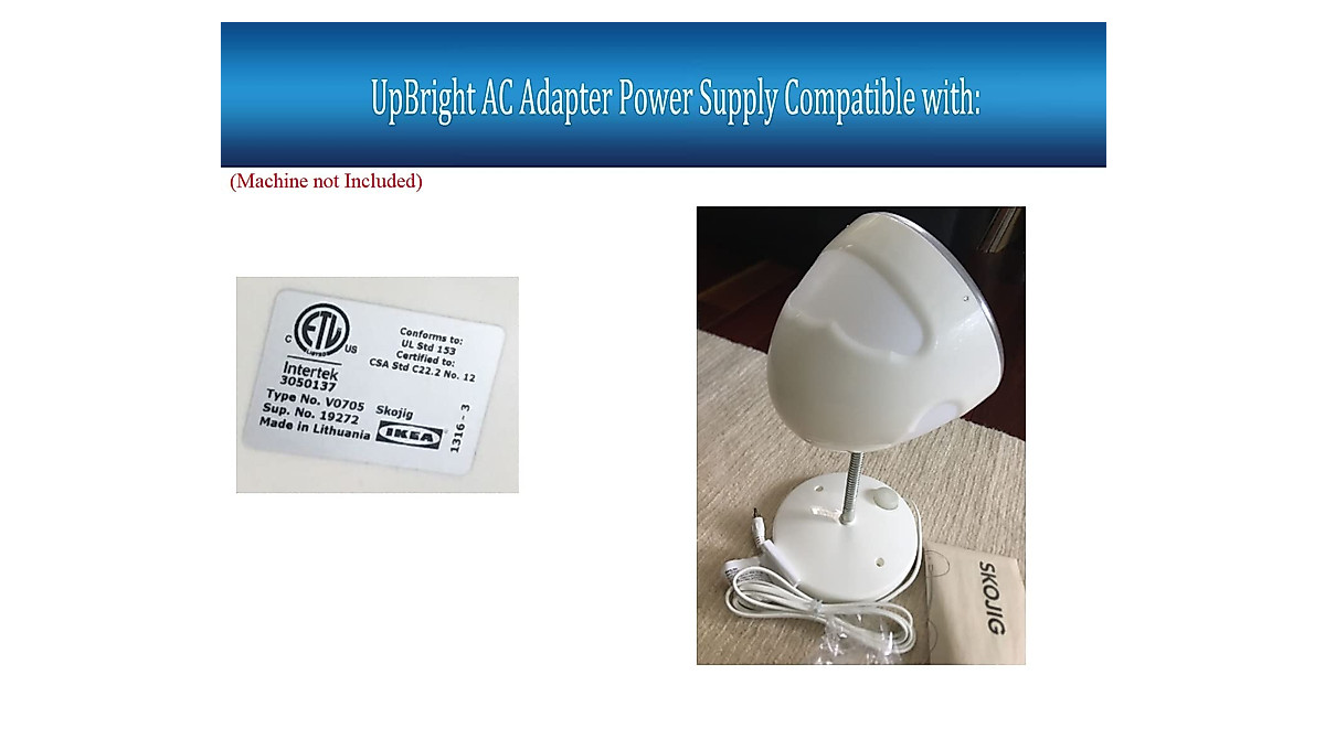 UpBright 12V AC Adapter for IKEA Skojig Cloud Lamp – Reliable Power Supply