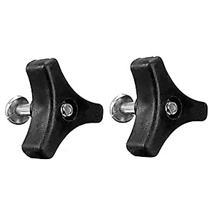 YaptheS Triangle Knob, Lawn Mower Screw Nut Triple Angle Handle Knob Nut Bolt Replacement Parts Black 2pcs, Garden Tool Accessories