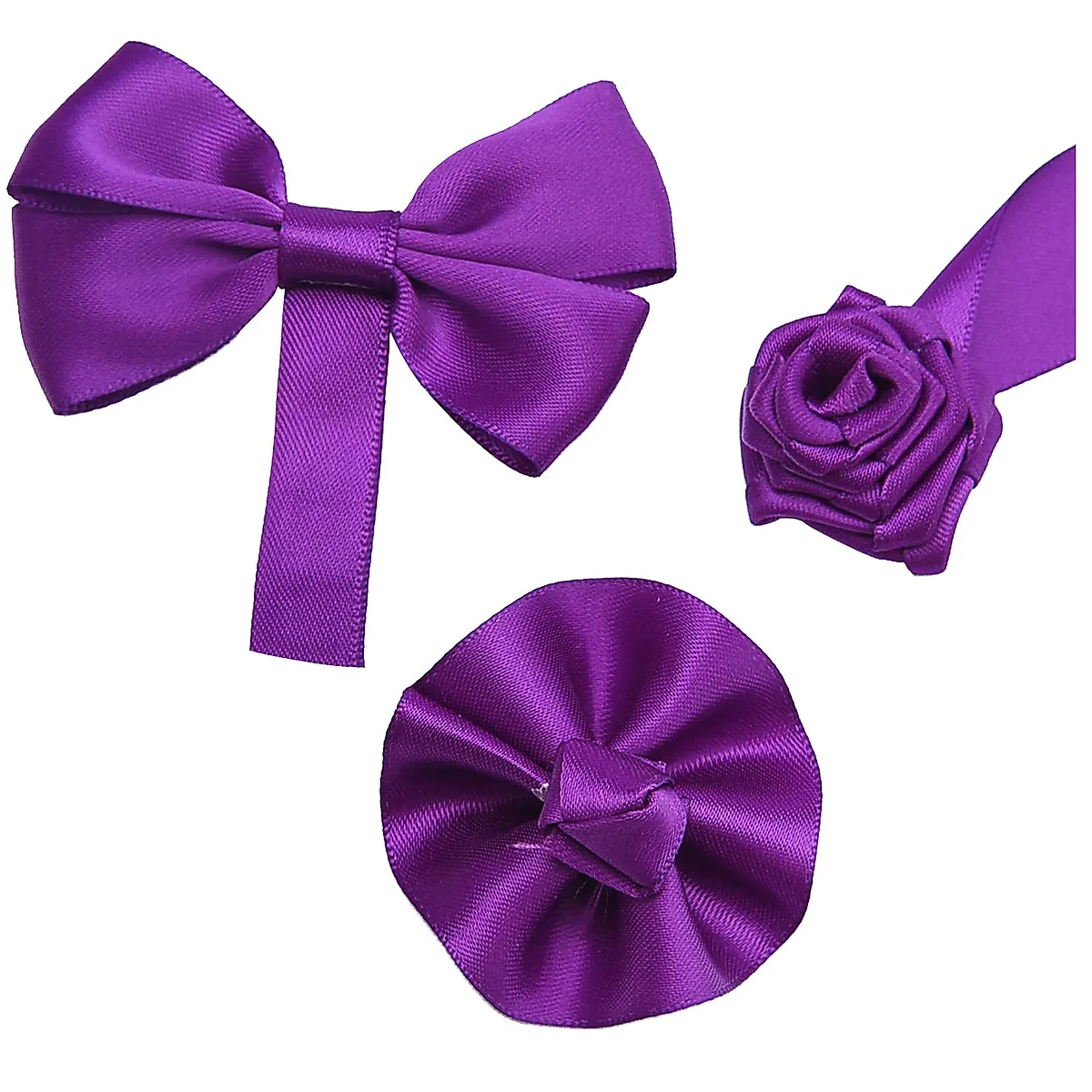 Livder Double Face Purple Satin Ribbon, 1 inch Wide 50 Yard Length (Purple)