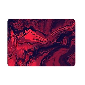 Hard Case Compatible with New MacBook Air 13 Inch Case 2020 2019 2018 Release Model A2337 M1 A2179 A1932 with Retina Display and Touch ID, Matt Plastic Hard Shell Case Cover - Black & red