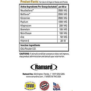 Ramard Total Calm & Focus Horse Supplement |Magnesium & Calming Supplement for Horse Training & Performance |Mental Alertness w/o Drowsiness |No Herbs or Banned Substances - Horse Show Supplies - 1 pk