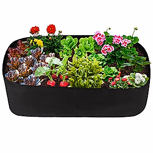 Pannow Fabric Raised Planting Bed, Garden Grow Bags Herb Flower Vegetable Plants Bed Rectangle Planter for Plants Flowers and Vegetables (2ft x 4ft)