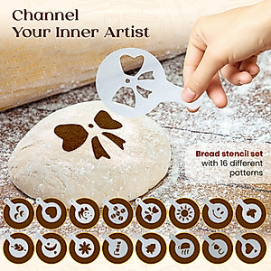 Reggimi Banneton Bread Proofing Basket Set - 27 Piece Bread Making Kit with Round and Oval Proofing Baskets for Sourdough Bread Baking, Lame, Dough Scraper, Whisk, Silicone Mat, Stencils, and More