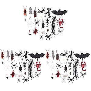 Gadpiparty 582 pcs Set Witch Women Roaches Style Ears Novelty Plastic for Knife Fools Decorations April Bugs Joke Bats Per Spider Mixed Favors Small Scorpions Ghost Skull Party