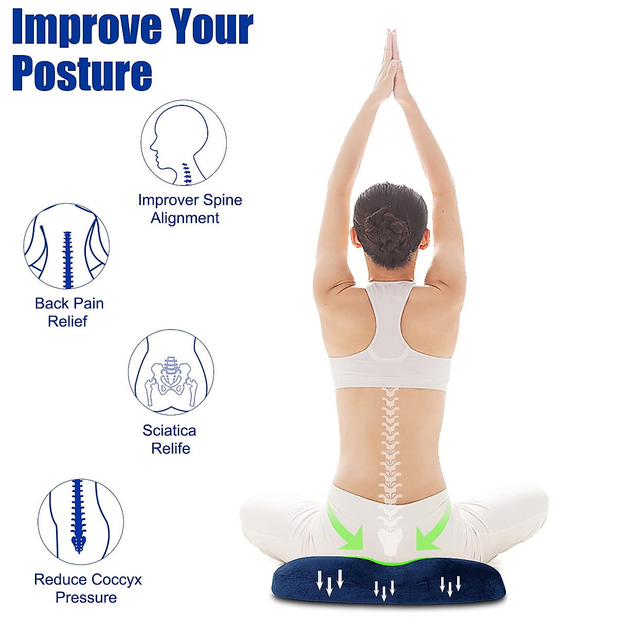 HOMCA Travel Pillow, Portable Head Neck Rest Inflatable Pillow from, Design for Airplanes, Cars, Buses, Trains, Office Napping, Camping - Includes Free Eye mask