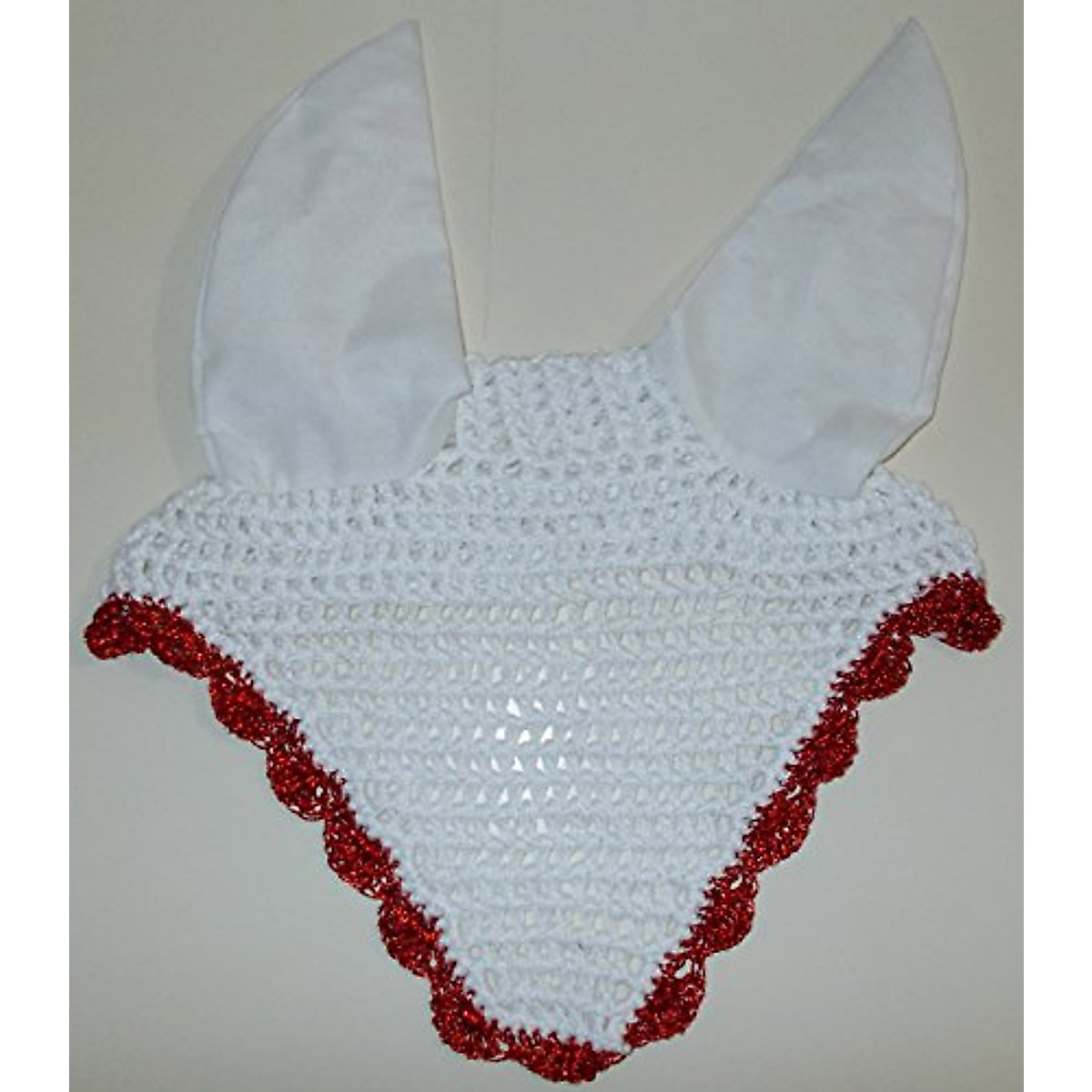 Avani Creations Ad Horse Ear Net Crochet Fly Veil Equestrian Fly Bonnet/veil/mask Standard Size