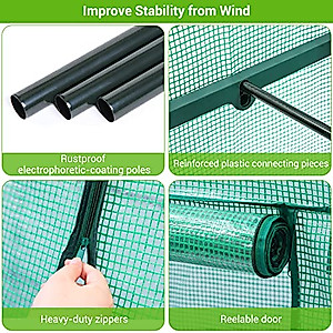 Ohuhu Mini Greenhouse for Indoor Outdoor, Small Plastic Plant Green House 4-Tier Rack Stand Portable Greenhouses with Durable PE Cover for Seedling, 2.5x1.6x5.2 FT, Ideal Gardening Gifts for Women Men