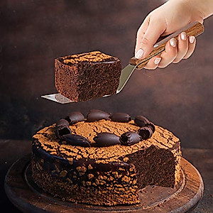 Homi styles Small Metal Spatula With Merbau Wooden Handle | Heavy Duty Stainless Steel Flipper With Beveled Edges | Small Spatula Portable Cooking Turner Cookie Brownie Spatula With A 2.5-Inch Blade