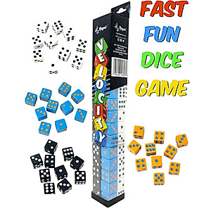 Regal Games Velocity Dice Game Set with Case - Square Dice Colored Set for Family Game Night - 2 to 4 Player (40 Dices)