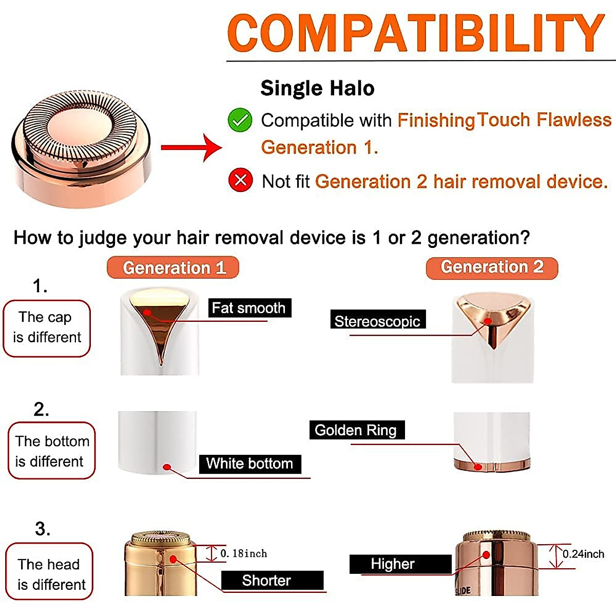 Compatible for Finishing Facial finishing replacement head, ladies razor razor replacement,