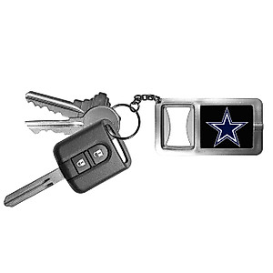 NFL Siskiyou Sports Fan Shop Dallas Cowboys Flashlight Key Chain with Bottle Opener One Size Black