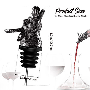 Lion Wine Pourer for Wine Bottles, Stainless Steel Animal Bar Liquor Bottle Pourer Liquor Pour Spout for Liquor Bottles, Speed Pourer Wine Areator Spout Bottle Pourer for Alcohol (Bull)