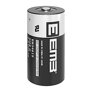 EEMB ER34615 D Cell Batteries 3.6V Lithium Battery 19Ah Li-SOCL₂ Non-Rechargeable Battery LS-33600 SB-D02 XL-205F for CNC Machine Tool, Injection Molding Machine,Printing Machine,Meter,Clock