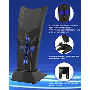 4-Port USB Hub for PS5, High-Speed USB Splitter USB 2.0 Hub USB Expander Adapter Extension for PS5/PS4/PS3, Xbox One/360, Xbox Series, Switch, PC, Tablet, Mac, Mouse, Keyboard with USB Station