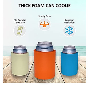 Blank Thick Foam Old School Can Cooler (2 Pack, Black)