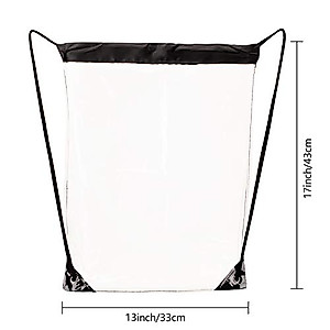 HAOGUAGUA 2 Pieces Clear Drawstring Bags, Waterproof Small Clear Bag for Stadium Colleges Sport Event Work Concert Security Approved