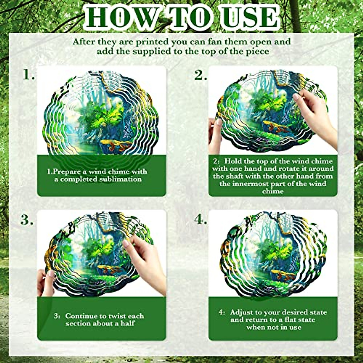 Remerry 10 Pcs 10 Inch Sublimation Wind Spinner Blanks, 3D Aluminum Double Sided Circle Sublimation Wind Powered Kinetic Sculpture, Hanging Outdoor Spinner Suspension Trim for Yards and Garden()