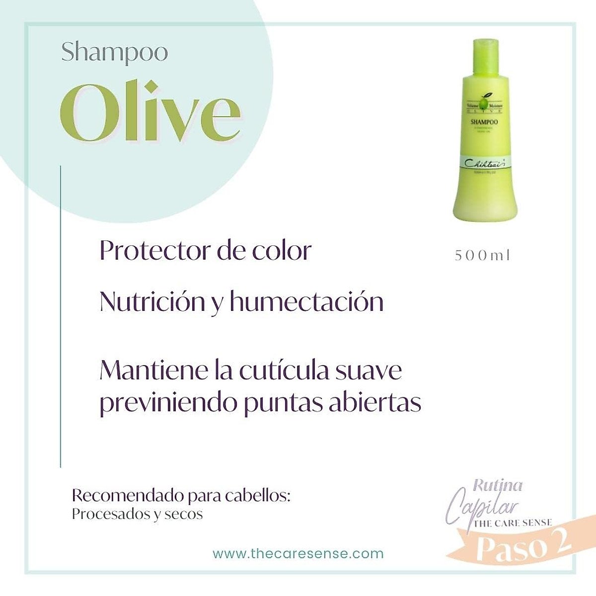 Chihtsai Volume Moisture Olive Shampoo (17oz/500ml)