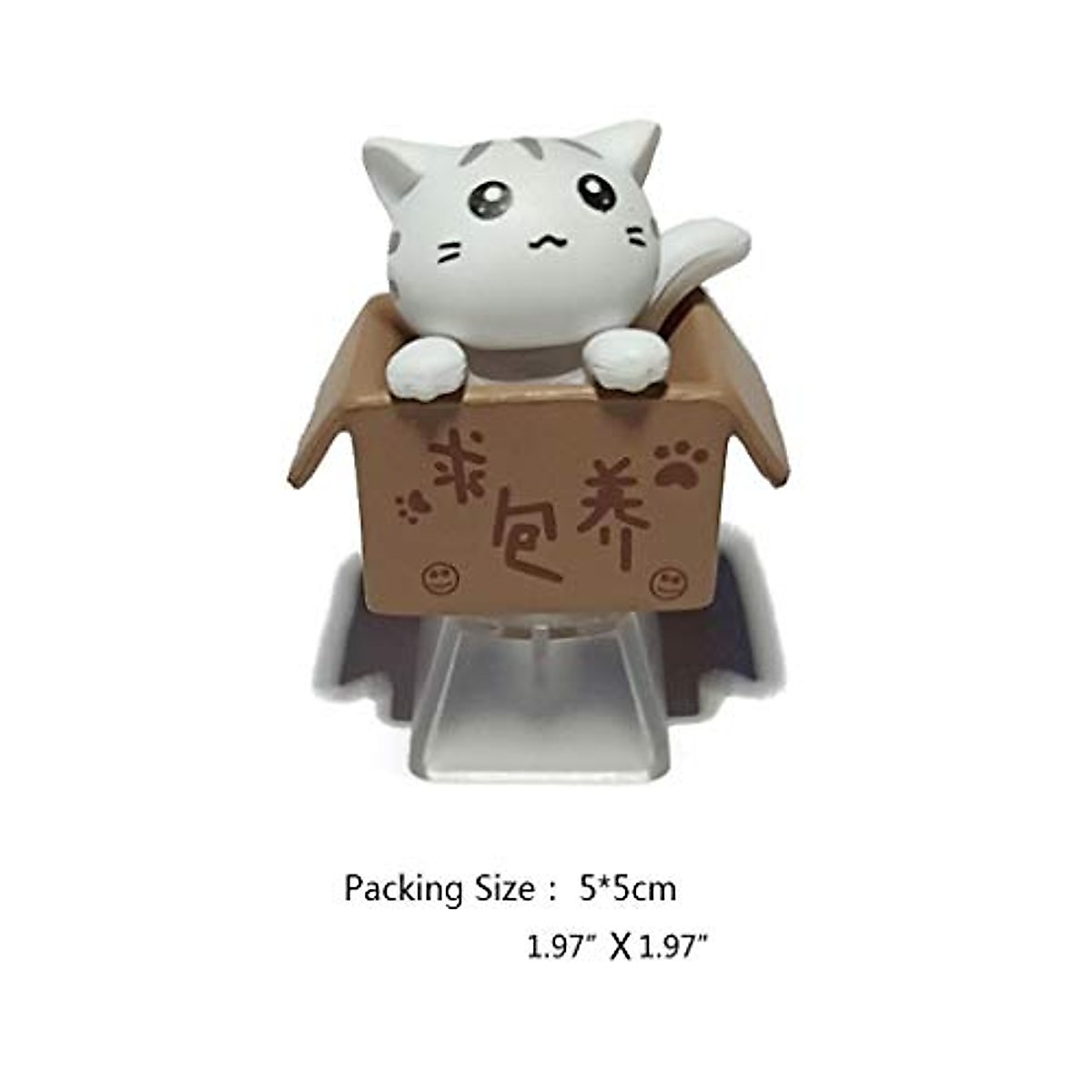 Mirai Past Cat Keycap Esc keycaps DIY Personality Custom Cartoon Anime Keycap Replacement Bottom Backlit Keycaps Gift for Mechanical Keyboard KeyCap OEM R4 Height (Transparent) (Grey), 3.5x3.5x2cm