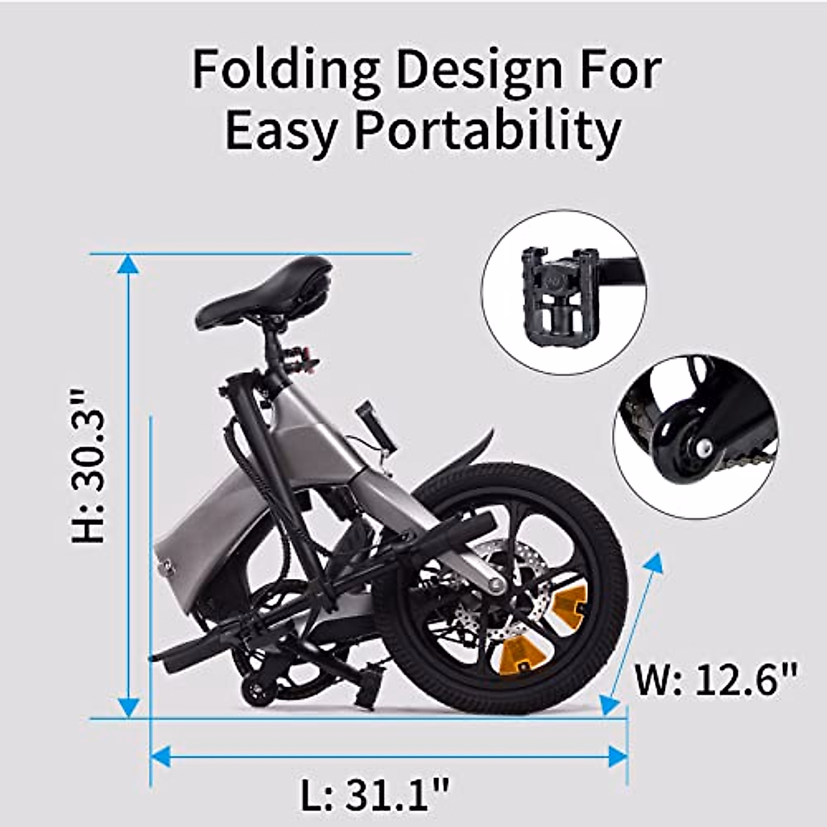 ONEBOT Electric Bike S7 Aviation Ultra-Light Magnesium Folding Electric Bicycle with Pedals 16" Wheels Ebike with Rear Shock Absorber