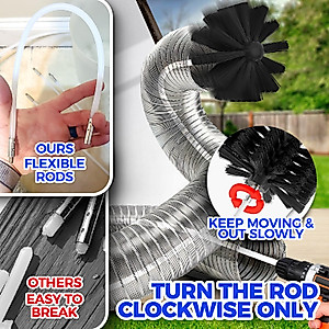 Holikme 40feet Dryer Vent Cleaner Kit Dryer Cleaning Tool Include Dryer Vent Brush, Omnidirectional Blue Dryer Lint Vacuum Attachment Dryer Lint Trap Brush, Vacuum & Dryer Adapters