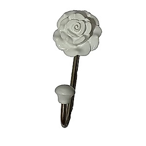 PARIJAT HANDICRAFT 5 Pcs Set Ceramic Coat Hook Towel Hanger for Bathroom Home and Office Pink Blue White