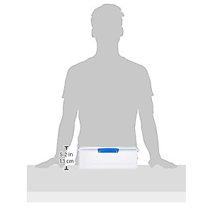 Sistema Large Food Storage Container with Lid for Lunch, Meal Prep, and Leftovers, Dishwasher Safe, 236oz, Clear/Blue