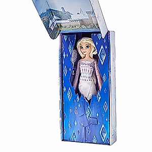 Disney Store Official Princess Elsa Classic Doll for Kids, Frozen 2, 11½ Inches, Includes Golden Brush with Molded Details, Fully Posable Toy in Satin Dress - Suitable for Ages 3+ Toy Figure
