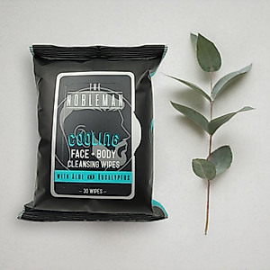 Men's Cooling Face + Body Cleansing Wipes - 4 Pack - 120 Count Post Workout Travel Towlettes