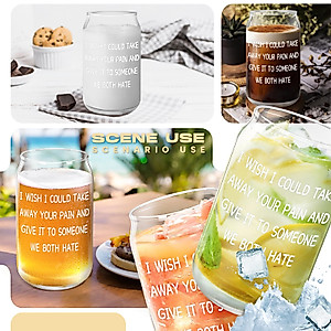 Get Well Soon Gifts for Women Men - After Surgery Recovery Gifts - Feel Better Gifts for Her Him Mom Sick Friends Grieving Divorce Bereavement Sympathy Miscarriage Take Your Pain 16 Oz Coffee Glass