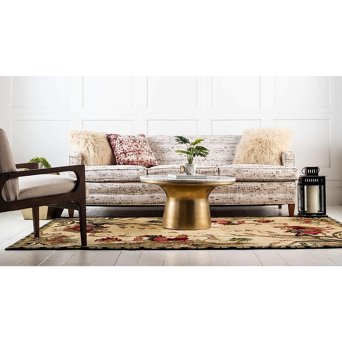 Unique Loom Barnyard Collection Area Rug - Farm (3' 3" x 5' 3" Rectangle, Cream/ Black)