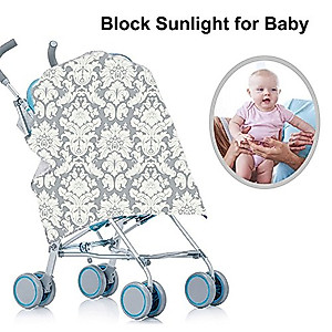 QUNQI STAR Nursing Cover,Soft Breastfeeding Nursing Covers for Infants,Adjustable Breast Feeding Cover with Burp Cloth and Pocket (Grey)