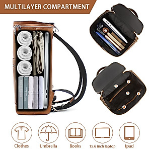 LAPOLAR Travel Backpack, Business Travel Laptop Backpack for Men, 15.6 inch Computer Bag Flap Backpack