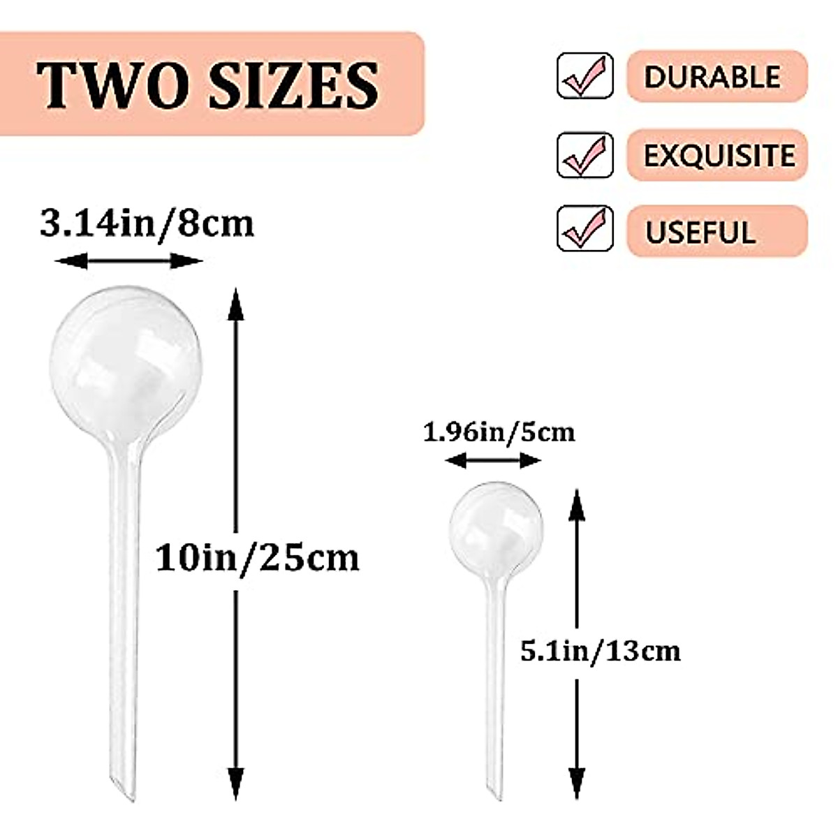 10 Pcs Plant Watering Globes,Clear Automatic Watering Bulbs,Plastic Garden Water Device for Plants,Water Drip Irrigationdevice Watering System