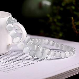 COLORFUL BLING Natural Powerful Selenite Bracelet Healing Crystal Energy Stone Concentration Spirituality Handmade Fashion Jewelry Gift for Women- 8mm