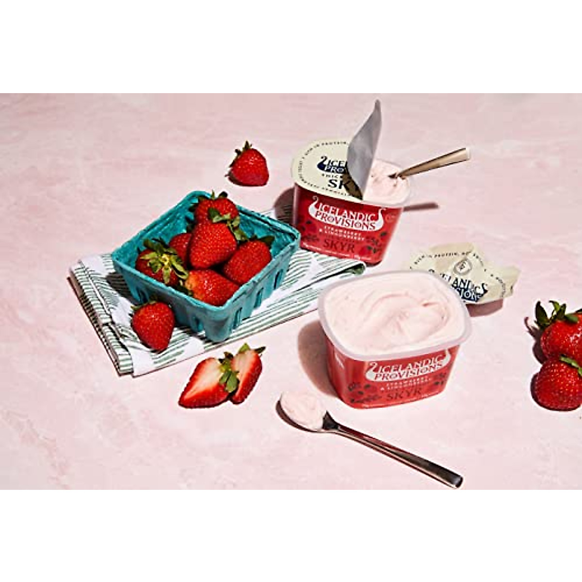 Icelandic Provisions, Strawberry and Lingonberry Thick and Creamy SKYR, 5.3 Ounce