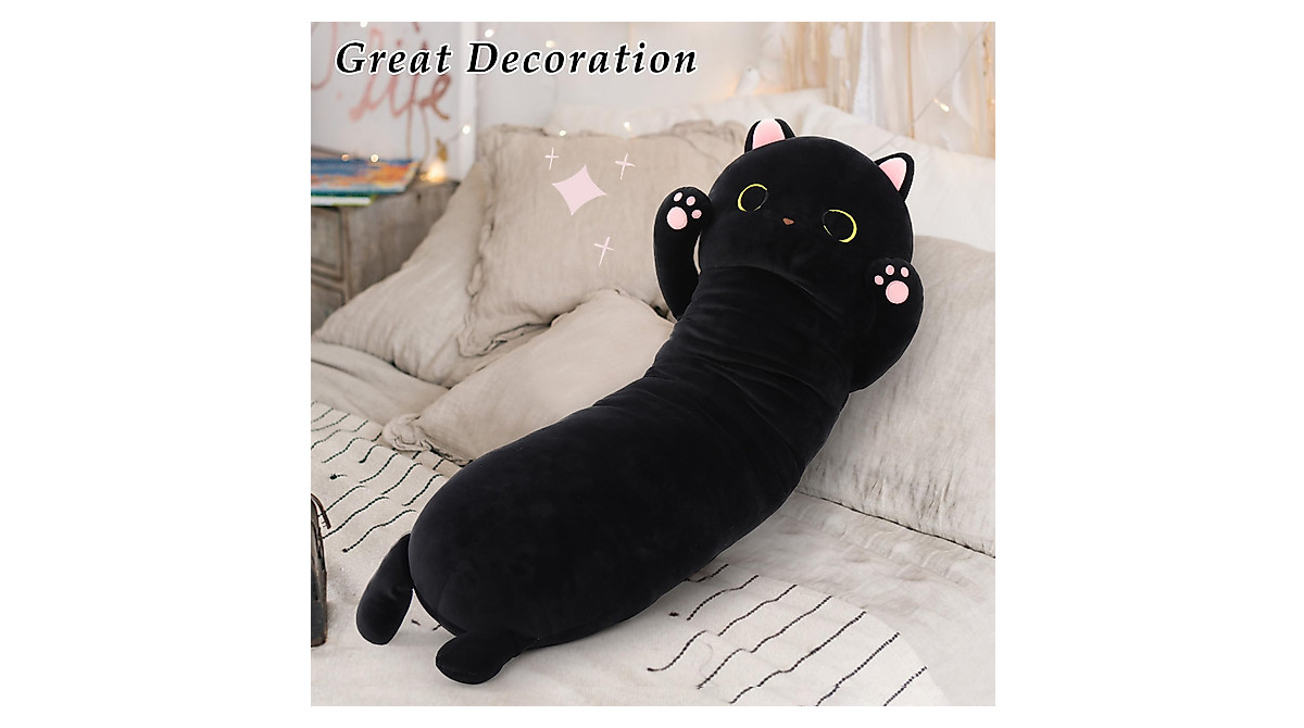 MorisMos 43" Cat Body Pillow - Soft Plush Toy