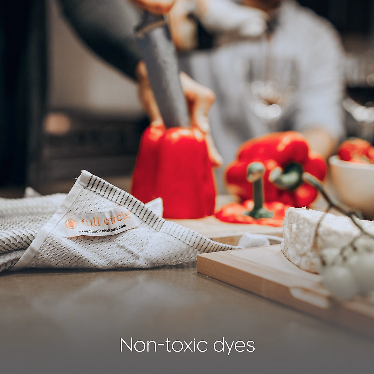 Full Circle Tidy Organic Dish Cloths Set of 3, Grayscale (Pack of 6)