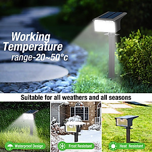 nipify Solar Spot Lights Outdoor - 3 Pack/62 LED Solar Motion Sensor Lights Outdoor Waterproof, 3 Modes in 1; Landscape Spotlights for Outside Yard Wall Garden - Cool White