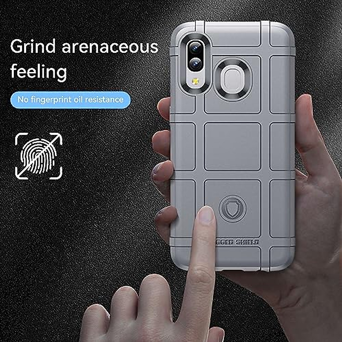 Phone case for Samsung Galaxy A40,Refined Carbon Fiber,Anti-Fall,Anti-Fingerprint,360°Full Protection