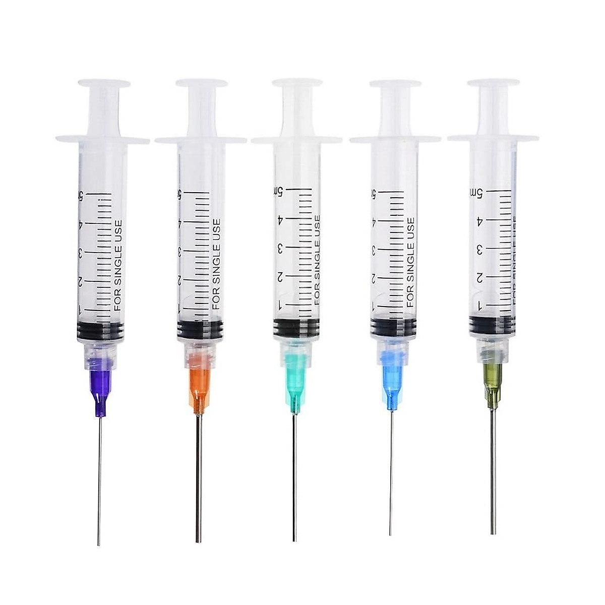 5Pcs 5ml Syringe syringe 5ml syringe 5 ml syringe blunt tip syringe vape pen cartridge luer lock cap Crimp Sealed Blunt End Tips For Makeup DIY Glue Oil Ink by Gerenic