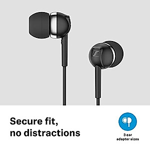 Sennheiser CX 80S In-ear Headphones with In-line One-Button Smart Remote – Black