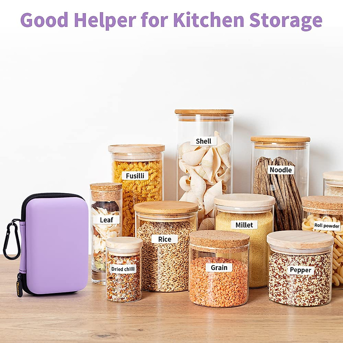 Phomemo D30 Label Maker Machine with case and 1 roll Label Tape, Portable Bluetooth Label Printer, Small Smart Phone Handheld Sticker Mini Labeler Multiple Templates Font Icon Easy to Use