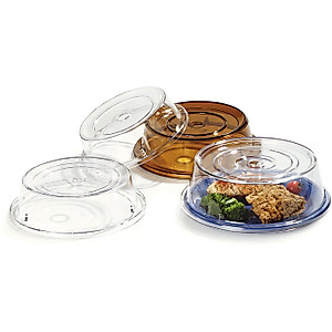 Carlisle FoodService Products 198907 Polycarbonate Plate Cover, 10-19/32" Diameter x 3" Height, Clear (Case of 12)