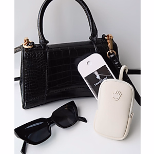 Touchland Touchette Zippered Pouch, Attachable Fashion Accessory with Snap Hook for Power Mist and Glow Mist 1FL OZ, Ivory