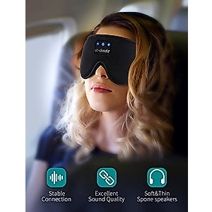 Sleep Headphones, LC-dolida Bluetooth Sleep Mask 3D Wireless Music Sleeping Eye Mask Sleeping Headphones for Side Sleepers Sleep Mask with Bluetooth Headphones Thin Stereo Speakers Gifts for Men Women