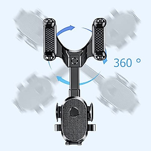 RIWPKFH Car Phone Holder,360 Rotatable Rearview Mirror Mobile Holder,GPS Phone Holder for All Smartphone and Car