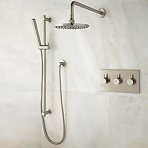 Signature Hardware 925942 Tosca Thermostatic Shower System with Rainfall Shower Head and Hand Shower - Rough In Included